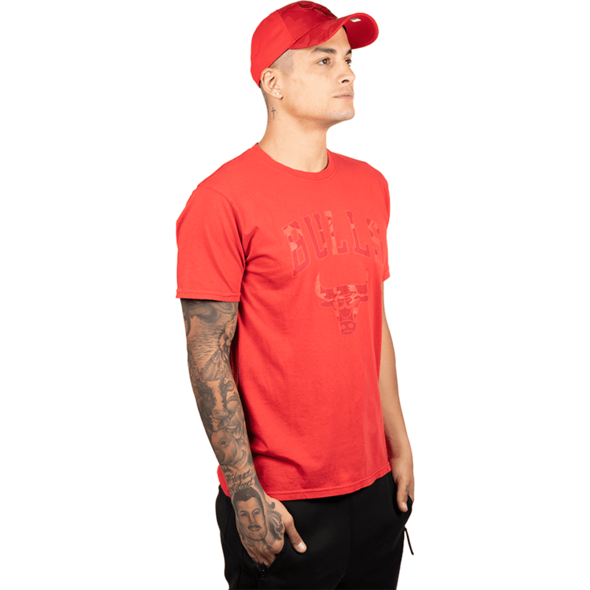 Camiseta Chicago Bulls NBA Monotone Roja New Era Hombre - Pilatos